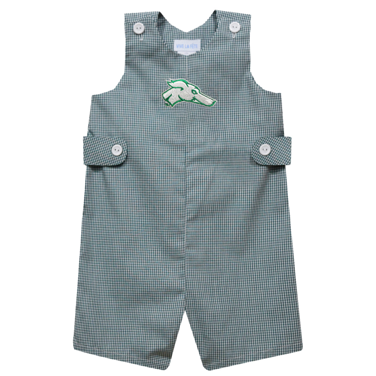 ENMU Eastern New Mexico Greyhounds Embroidered Hunter Green Gingham Bo ...