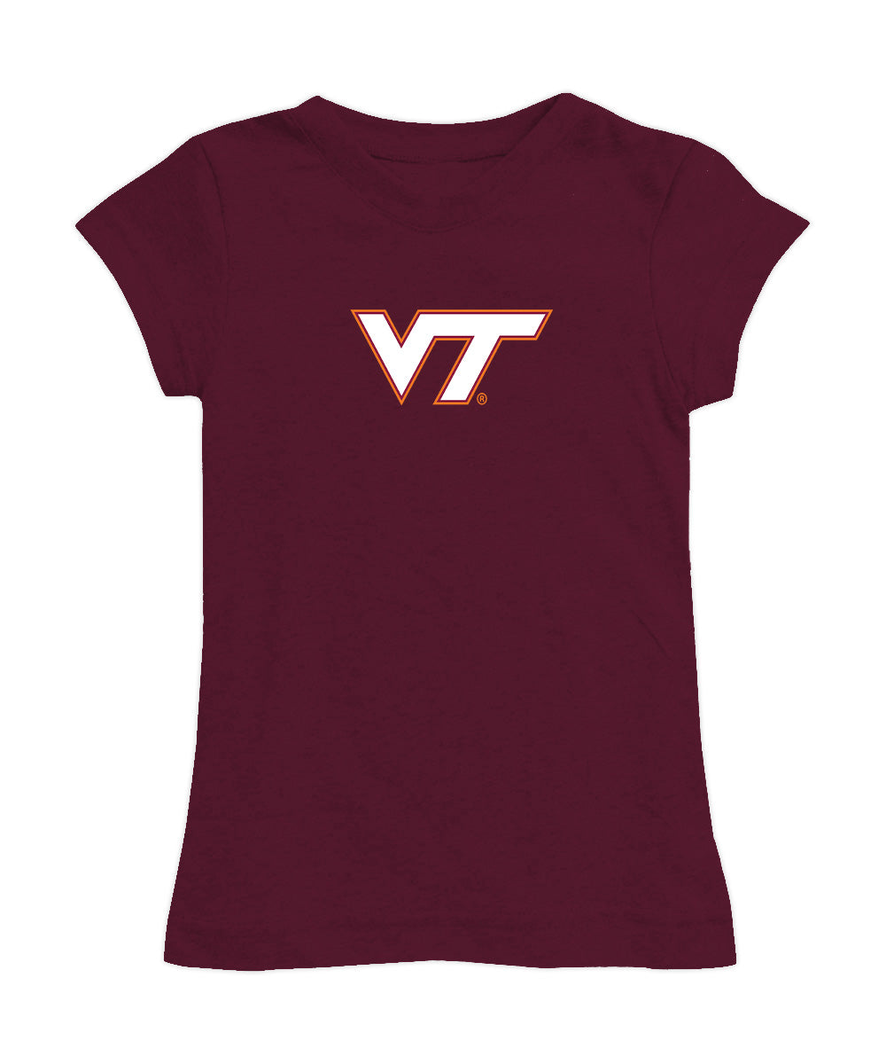 Virginia Tech Hokies VT Girl´s Fitted Cotton T-shirt White — Vive La ...