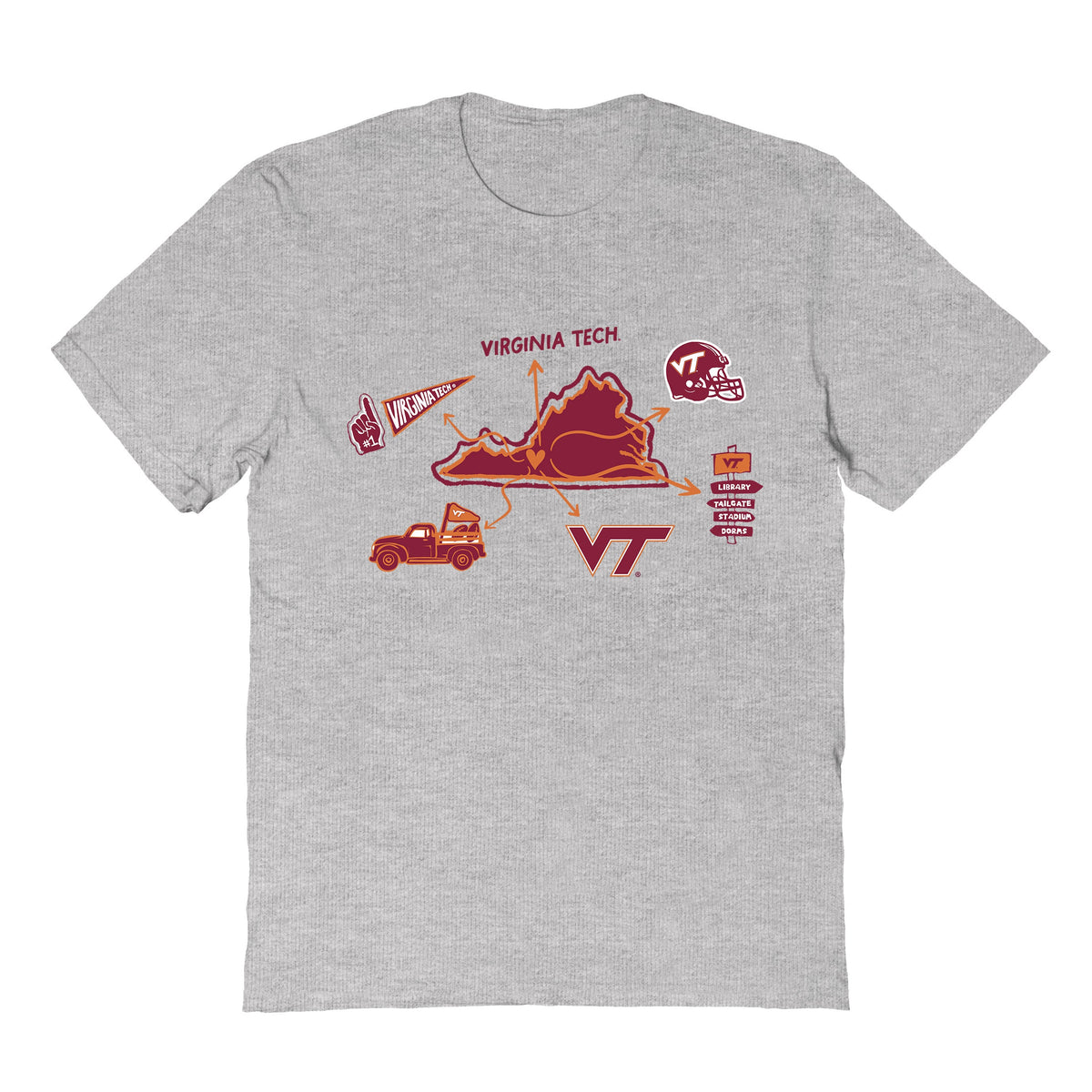 Virginia Tech Hokies VT Hand Sketched Vive La Fete Impressions Icones ...