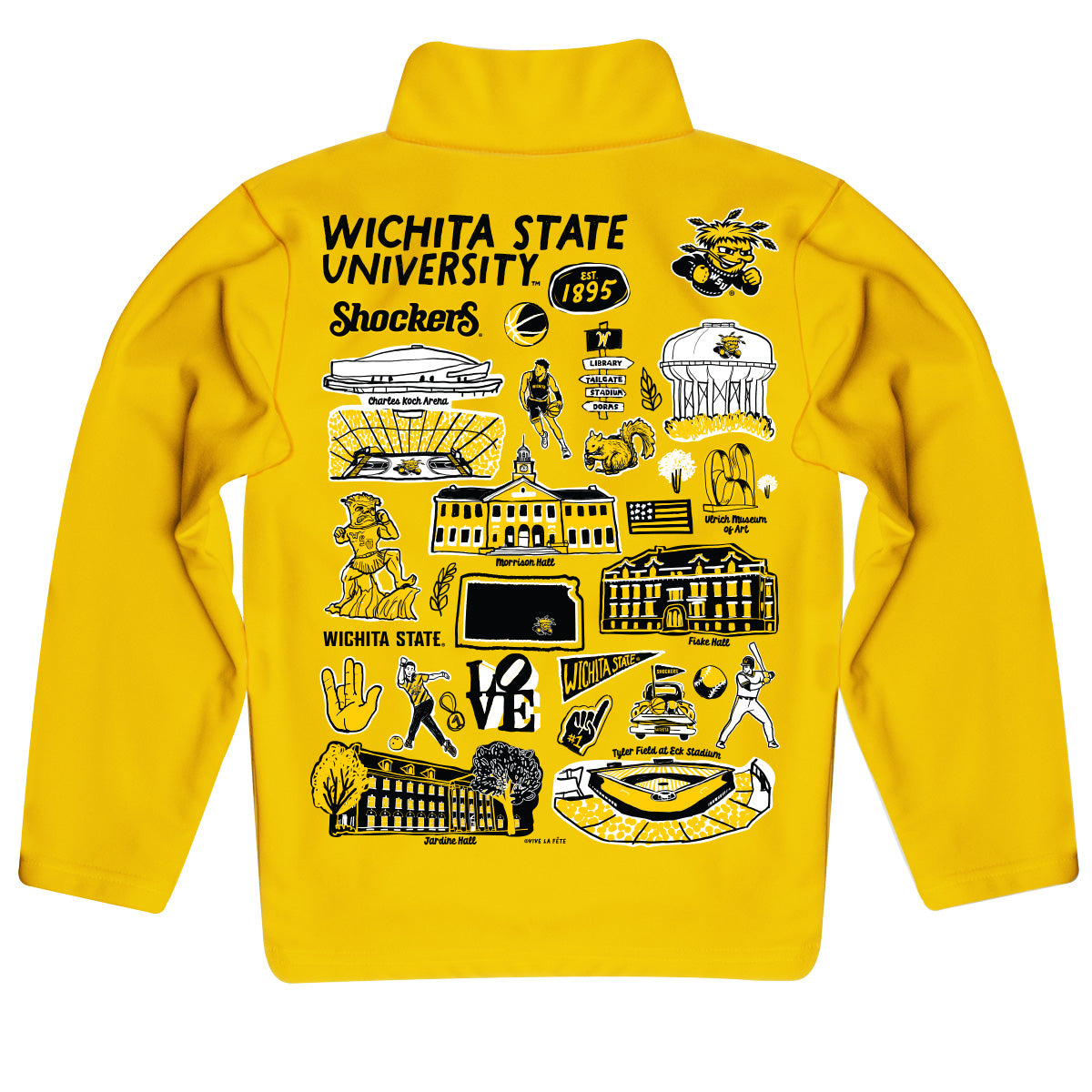 Wichita State Shockers WSU Hand Sketched Vive La Fete Impressions Artw ...