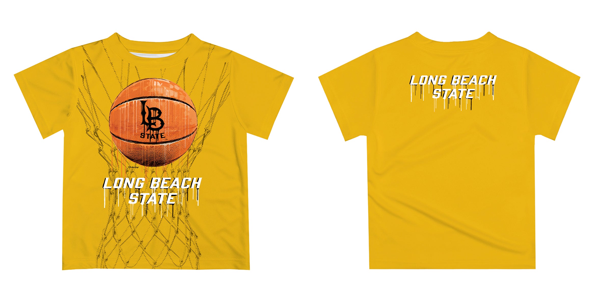 CSULB 49ers Original Dripping Basketball Gold T-Shirt by Vive La Fete ...