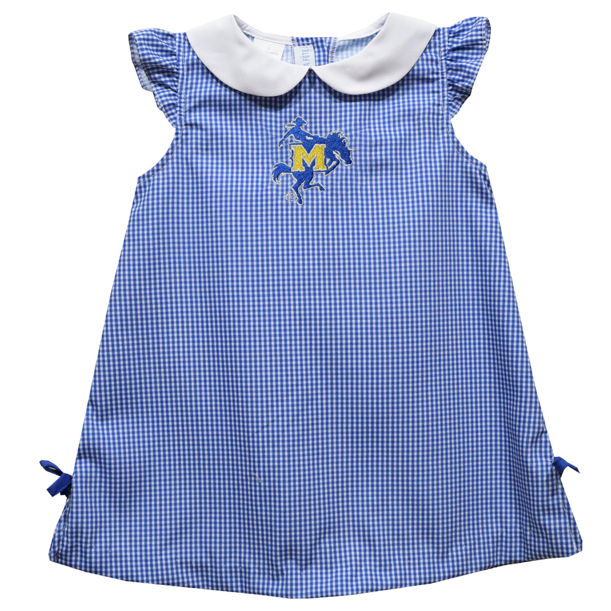McNeese State University Embroidered Royal Gingham A Line Dress — Vive ...
