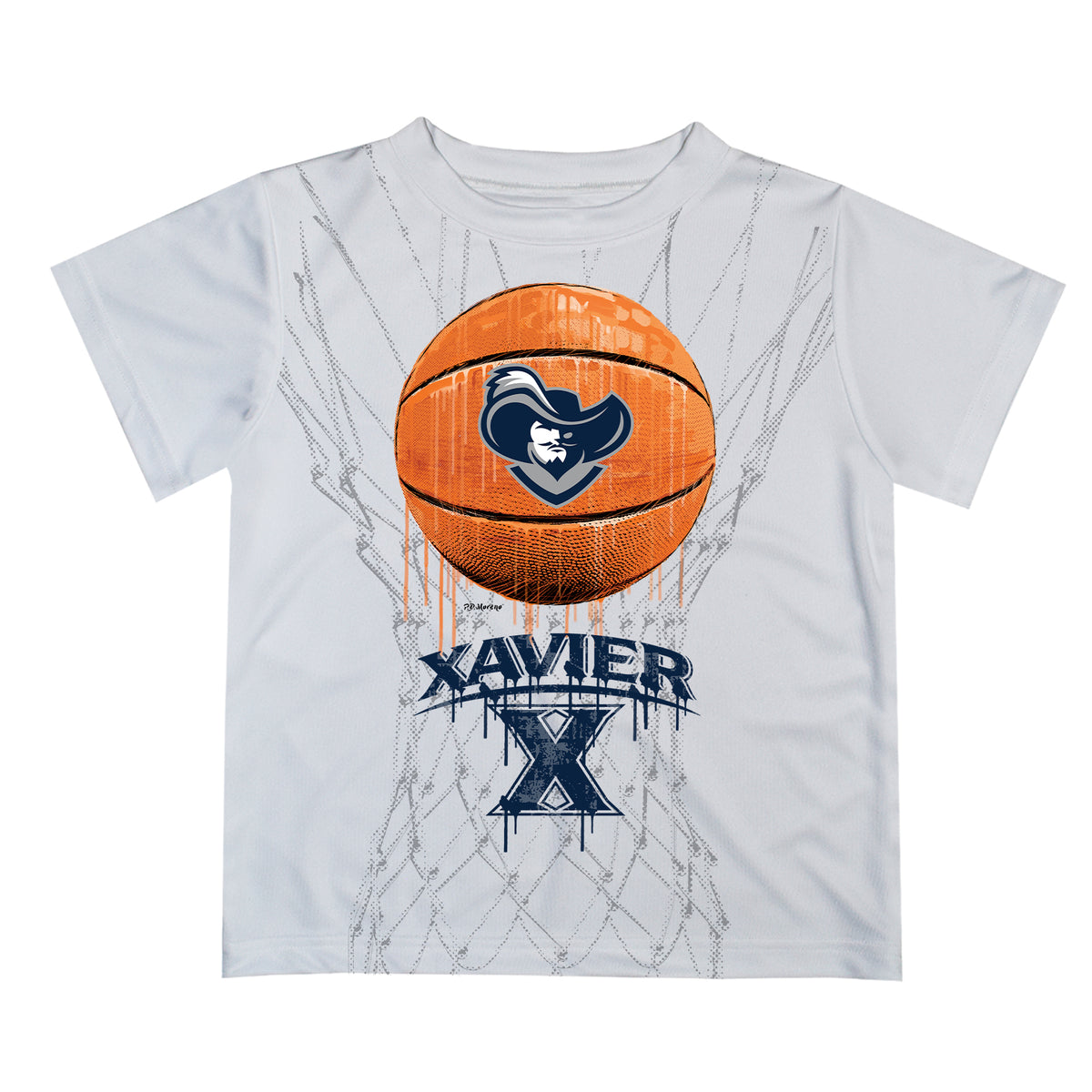 Xavier University Muskateers Original Dripping Basketball White T-Shir ...